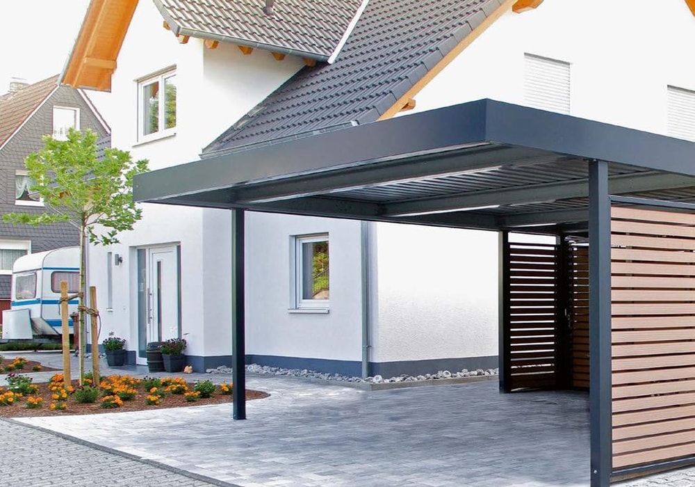 Garaje Aluminiu - Acoperis Sticla Laminata & Policarbonat